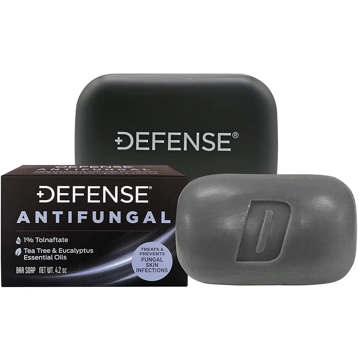 Defense Soap 4 oz. Antifungal Medicated Body Bar Soap with Soap Dish ...