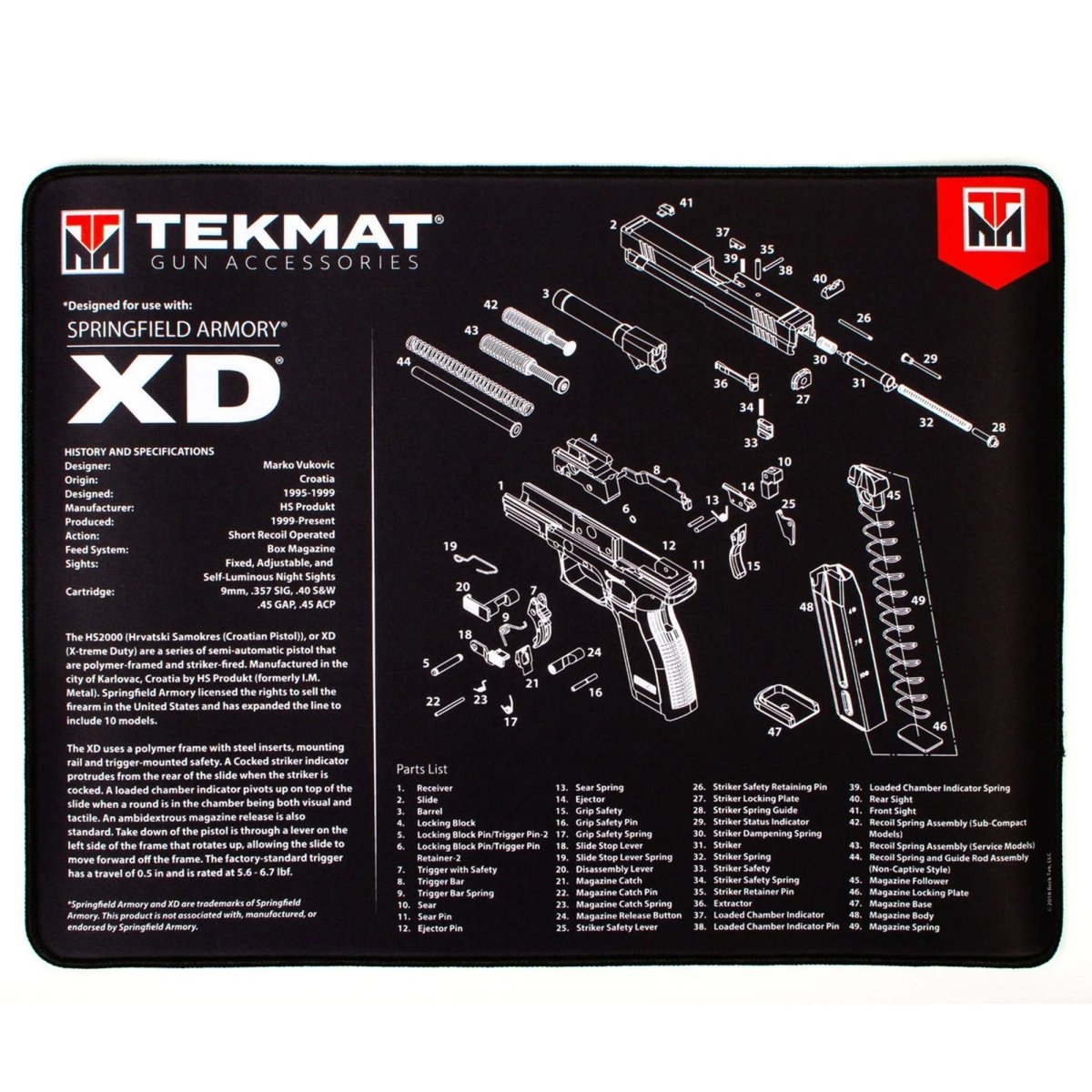 TekMat Ultra Premium Gun Cleaning Mat - 20" X 15" - Springfield Armory ...