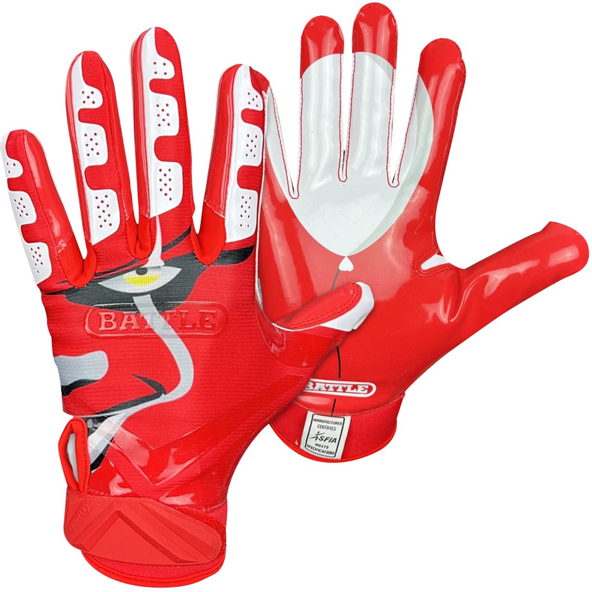Battle Sports Adult Football Receiver Gloves Red – Forza Sports